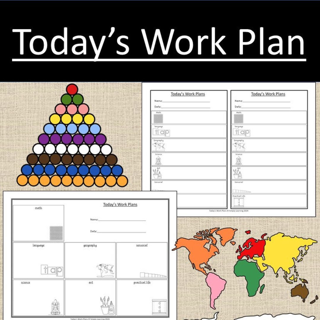 Today's Work Plan Sheets Montessori Behavior Helps Writing - Etsy