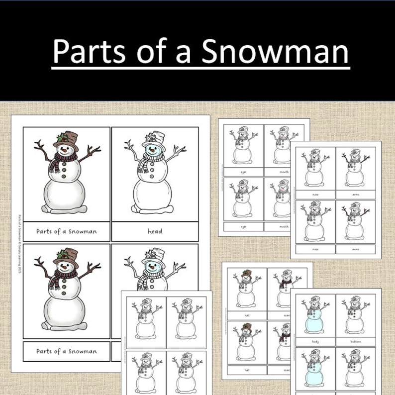 Parts of a Snowman Fun Winter Activity Montessori Preschool Homeschool ...