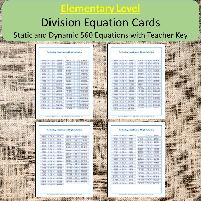 Division Equations Montessori Math Elementary Homeschool - Etsy