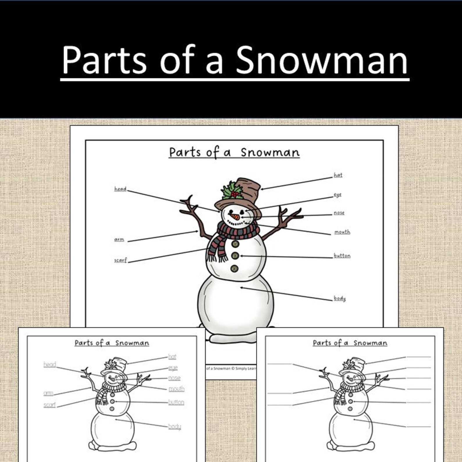 Parts of a Snowman Fun Winter Activity Montessori Preschool Homeschool ...