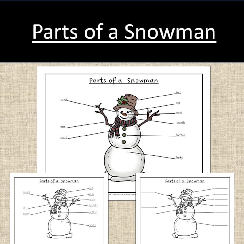 Parts of a Snowman Fun Winter Activity Montessori Preschool Homeschool ...