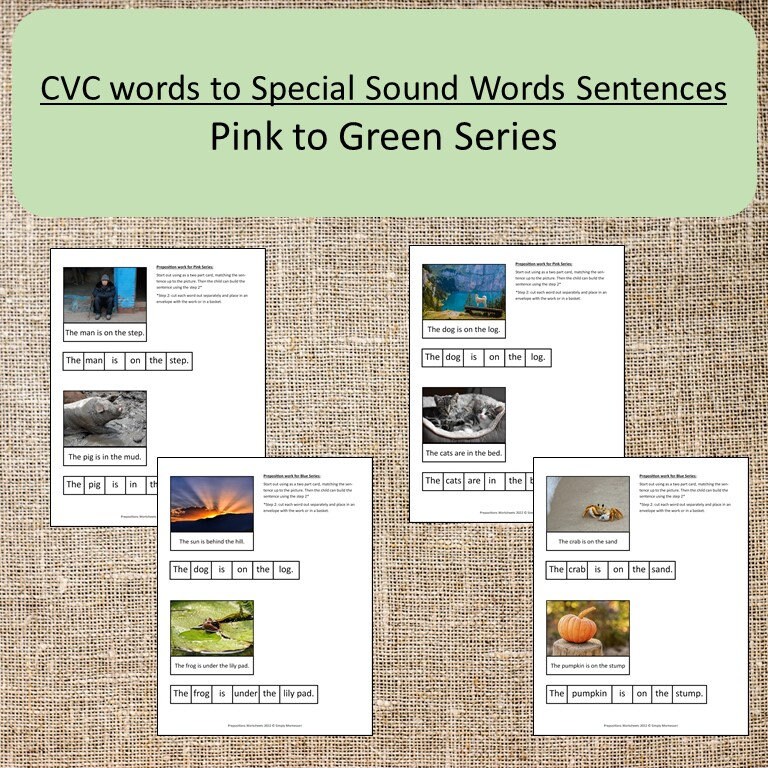 Preposition Work Elementary Montessori Homeschool Worksheets Reading ...