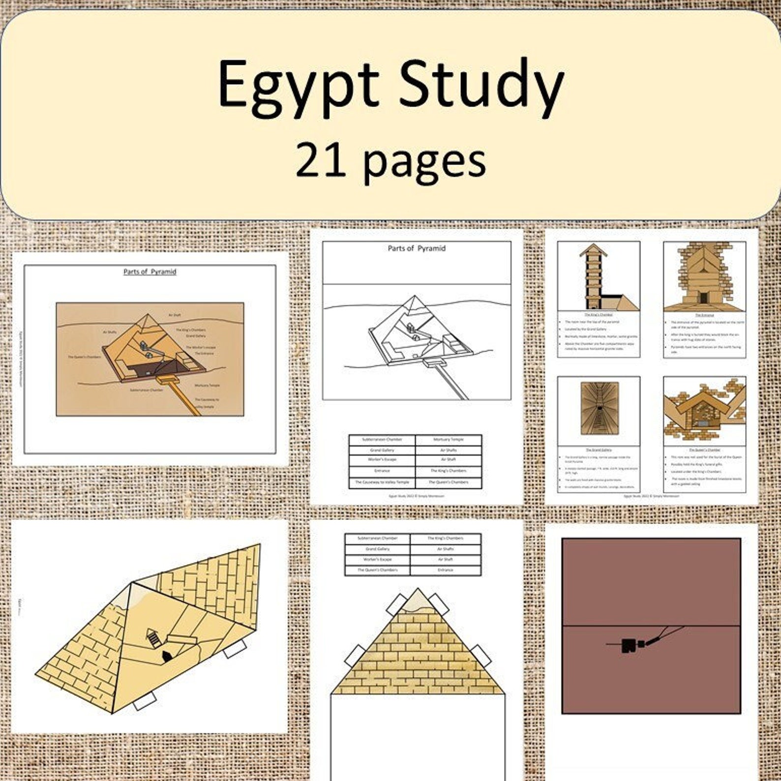Egyptian Study for Elementary Montessori Homeschool Egypt - Etsy