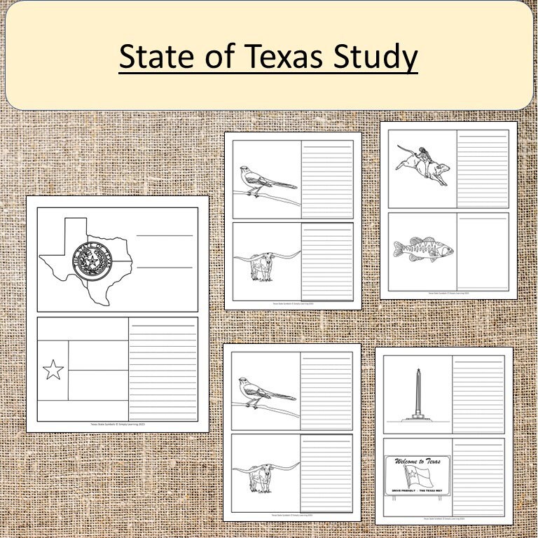 State of Texas Symbols Booklet Elementary Montessori Homeschool - Etsy