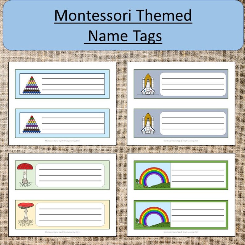 Name Tags Montessori Themed Back to School - Etsy