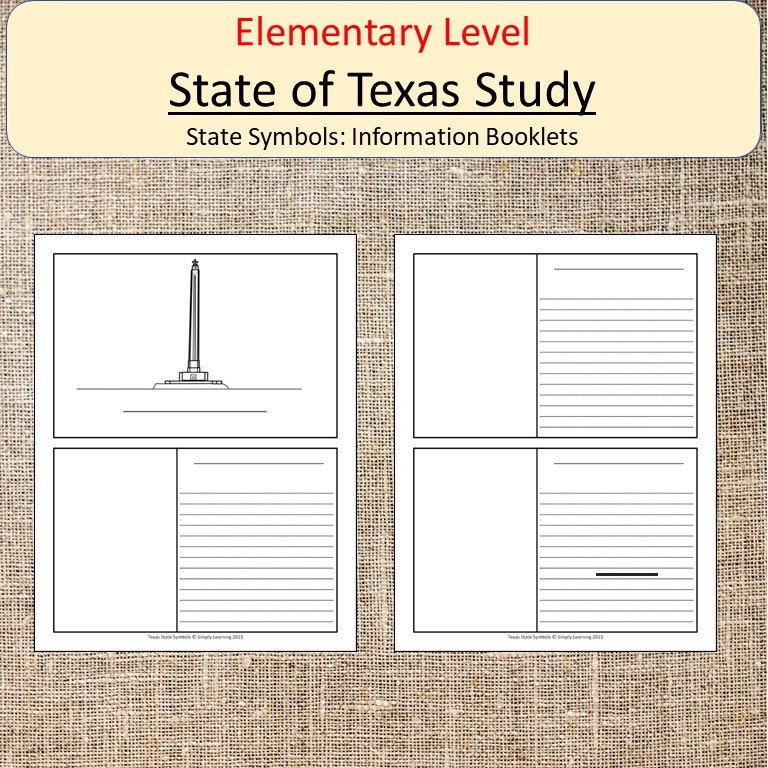 State of Texas Symbols Booklet Elementary Montessori Homeschool - Etsy