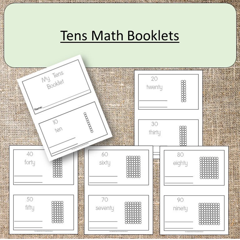Tens Booklet Math Numerals and Numbers Montessori Homeschool Preschool ...
