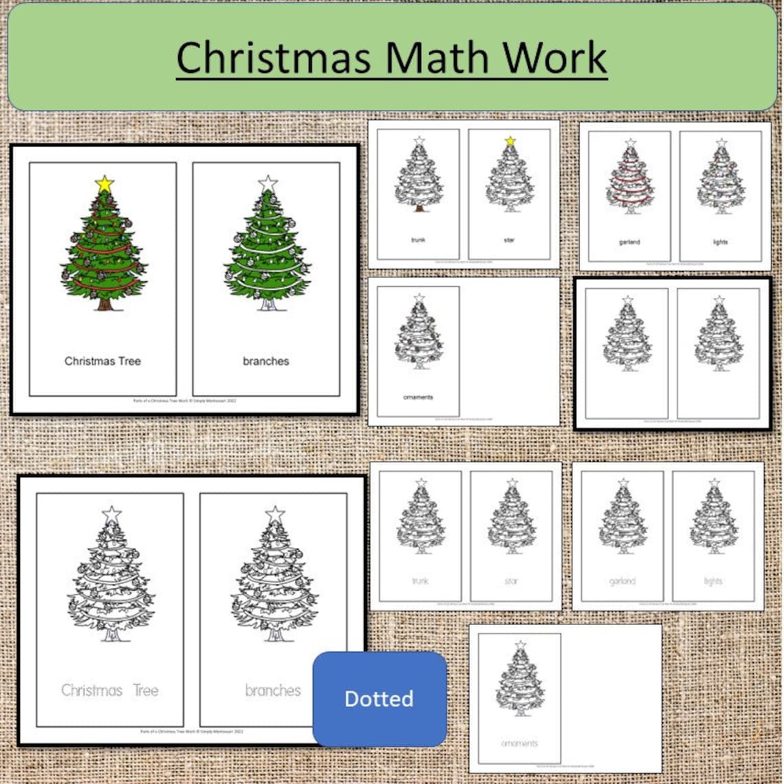 Parts of a Christmas Tree Work Montessori Preschool Homeschooling ...