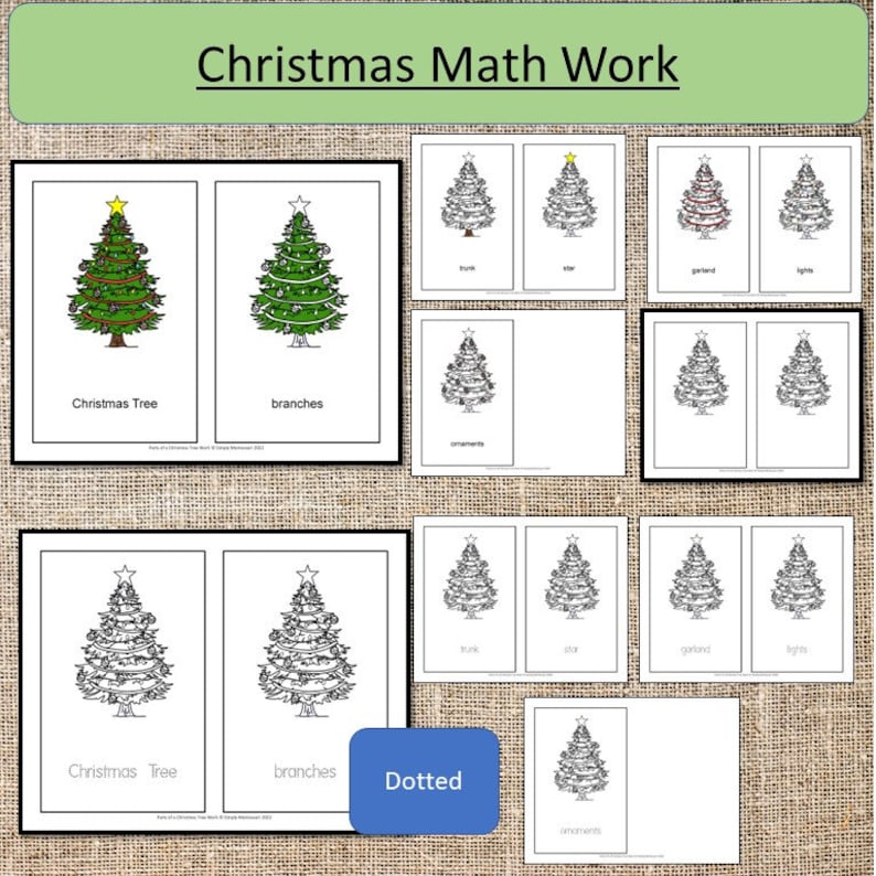 Parts of a Christmas Tree Work Montessori Preschool Homeschooling ...