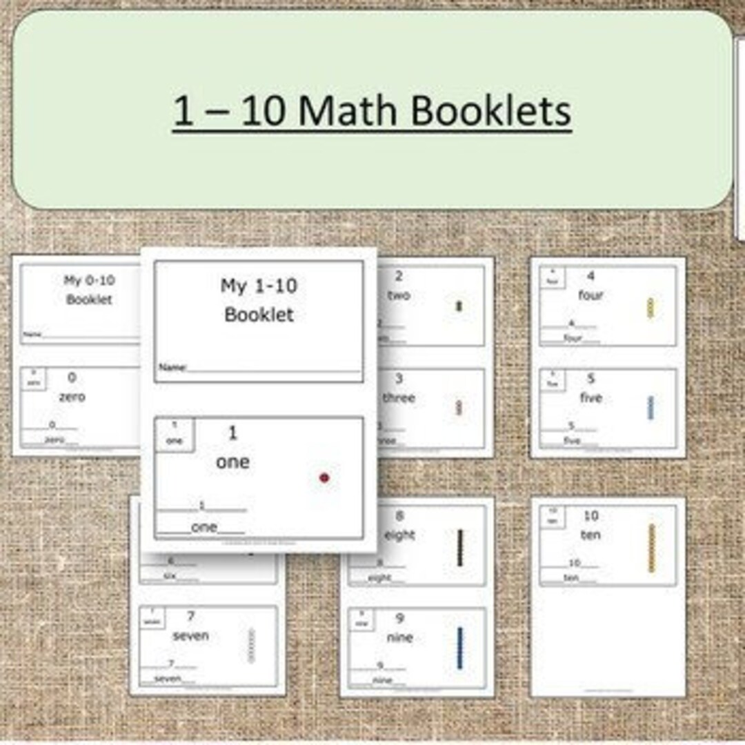 1 -10 Booklet Math Montessori Homeschool Preschool Activities - Etsy