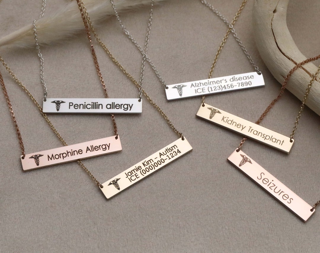 Medical ID Necklace • Medical Alert • Personalized Medical ID Necklace ...