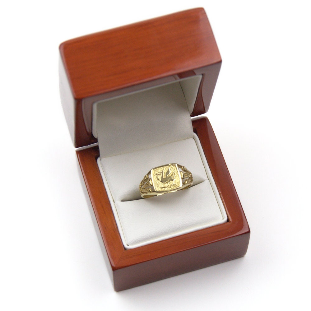 Signet Ring Gold Welsh Dragon and Prince of Wales - Etsy UK