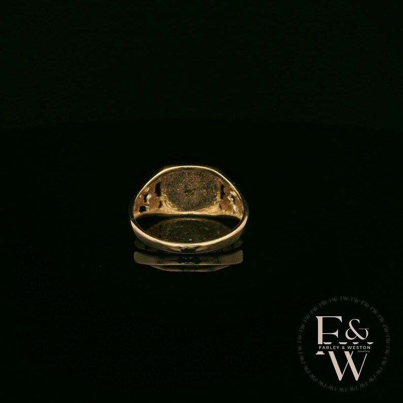 9ct Yellow Gold Three-leaf Clover Signet Ring - Etsy