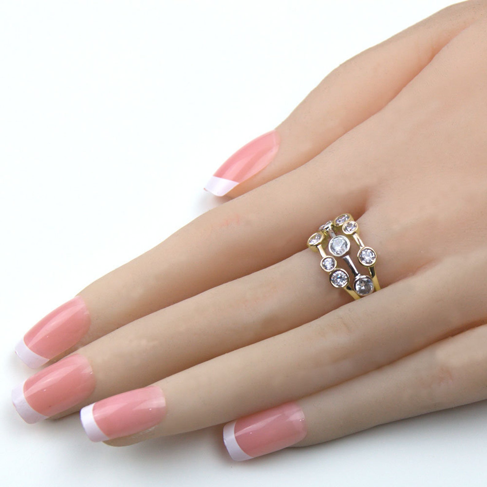 9ct Multi-colour Gold Raindrop Ring 1.11ct Diamond Unique - Etsy