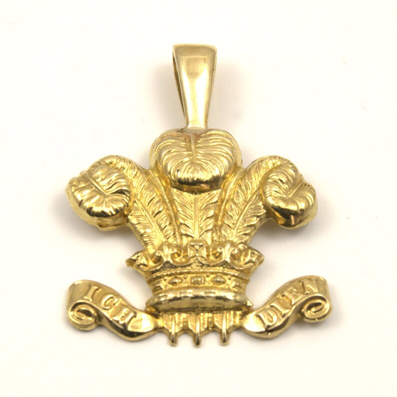 Pendant Gold Welsh 3 Feathers with 18 chain | Etsy