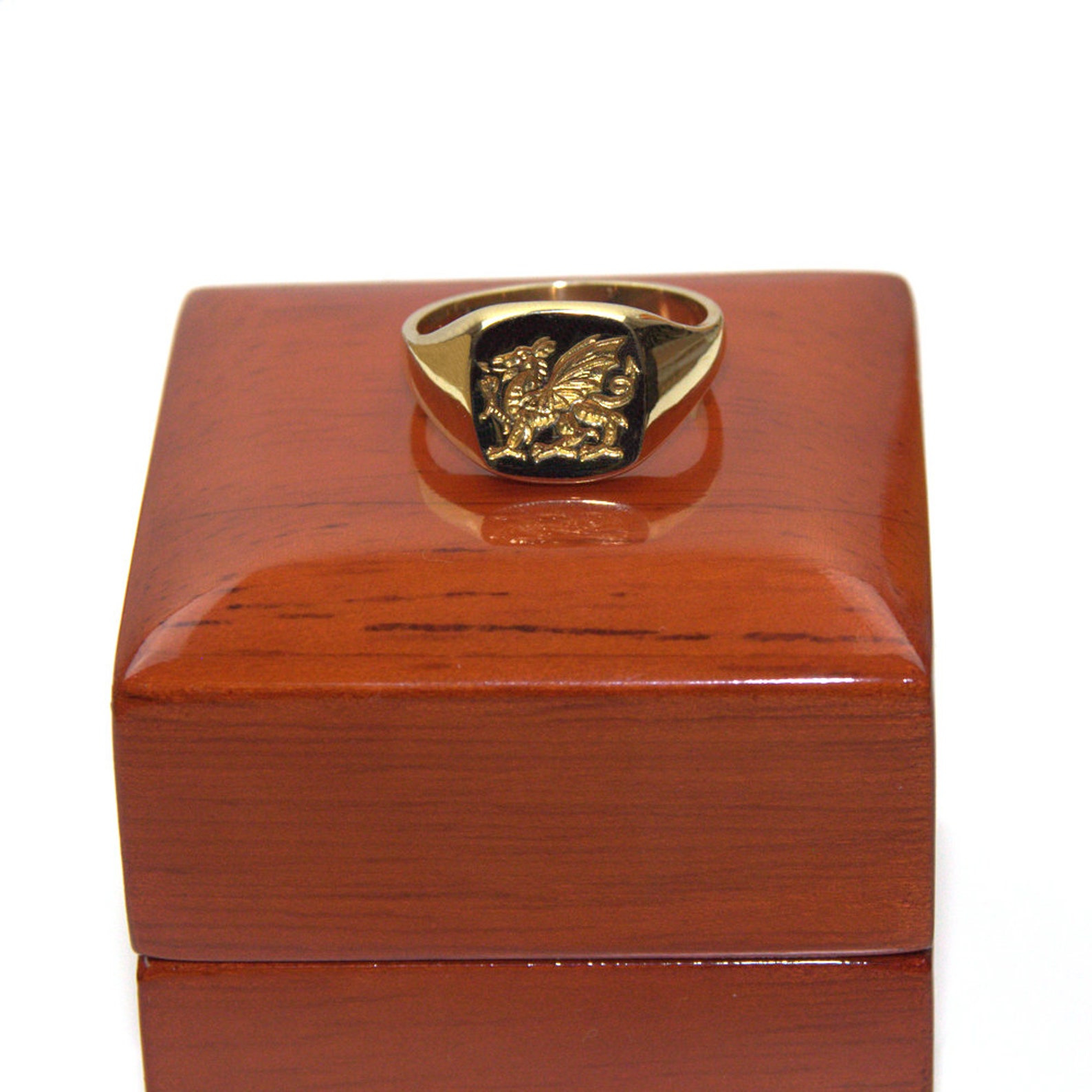 Signet Ring Gold Welsh Dragon - Etsy UK