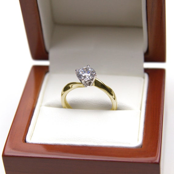 9ct Gold Engagement Ring Diamond Unique 1ct Twist Shank