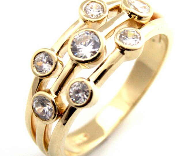 Raindrop Ring Diamond Unique 0.50ct Scatter Ring 9ct Gold - Etsy