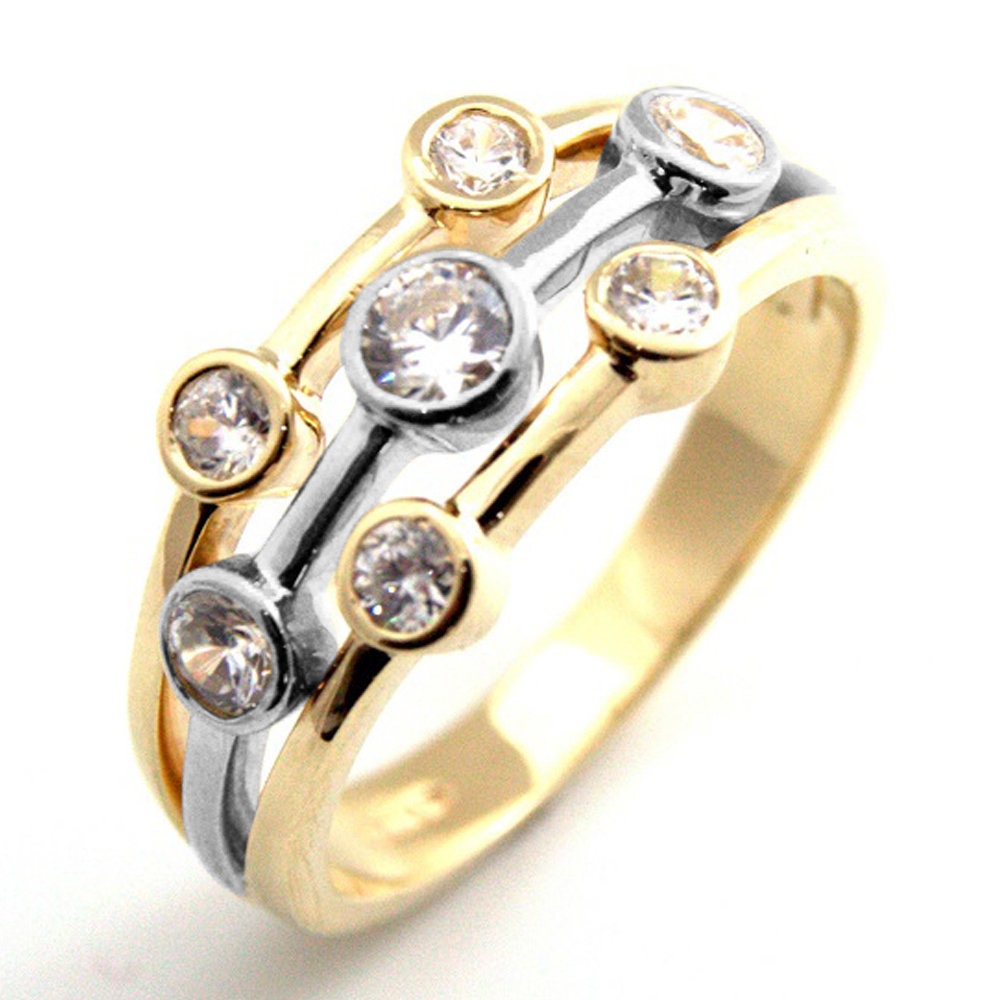 9ct Multi-colour Gold Raindrop Ring Diamond Unique 0.50ct - Etsy