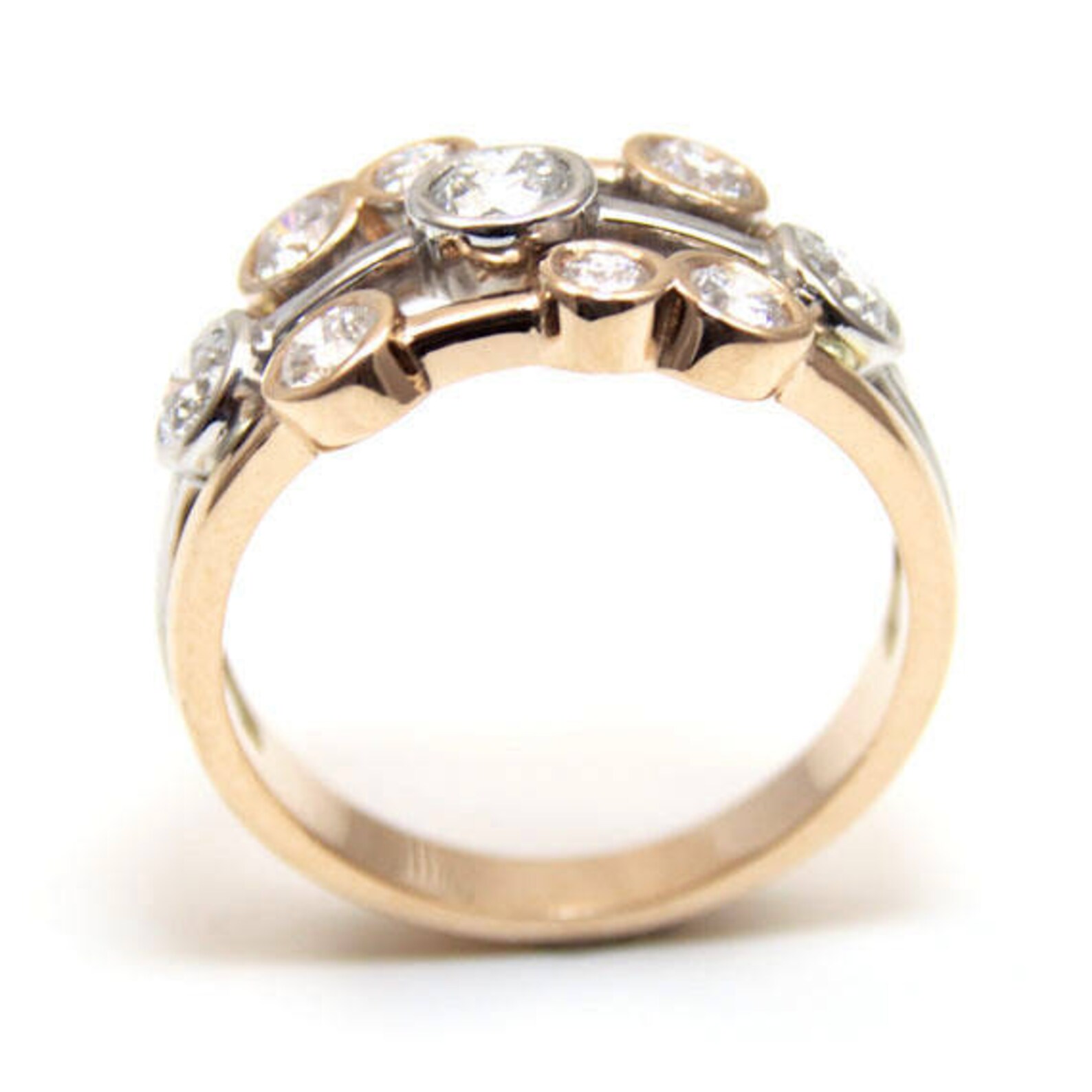 9ct Multi-colour Gold Raindrop Ring 1.11ct Diamond Unique - Etsy