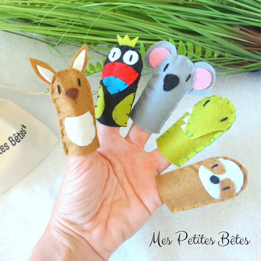 Felt Animal Finger Puppets - Set of 5 Story Puppets - Montessori ...