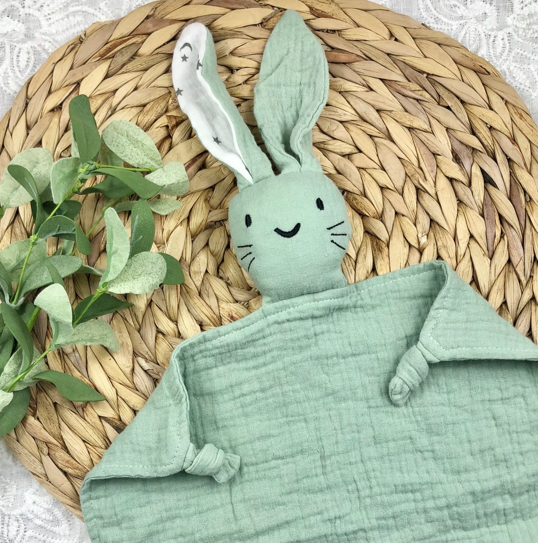 Bunny Lovey Bunny Comforting Toy Bunny Muslin Cloth Baby Shower Gift ...