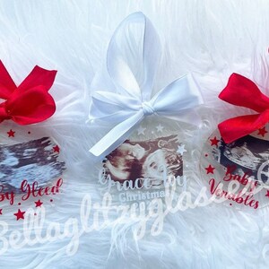 Personalised Baby Scan Photo Christmas Bauble, Personalised Baby Scan ...