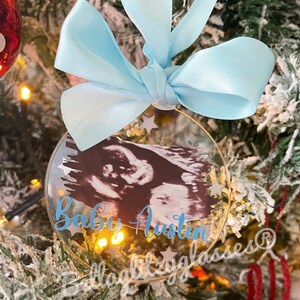 Personalised Baby Scan Photo Christmas Bauble, Personalised Baby Scan ...