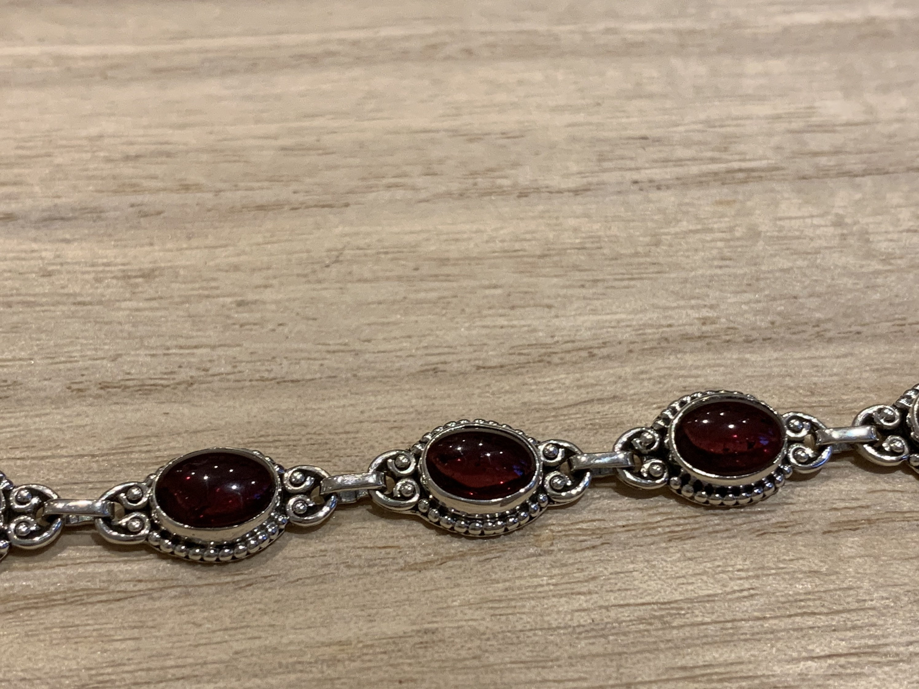 Garnet Sterling Silver Bracelet Garnet Bracelet Chain Garnet - Etsy UK