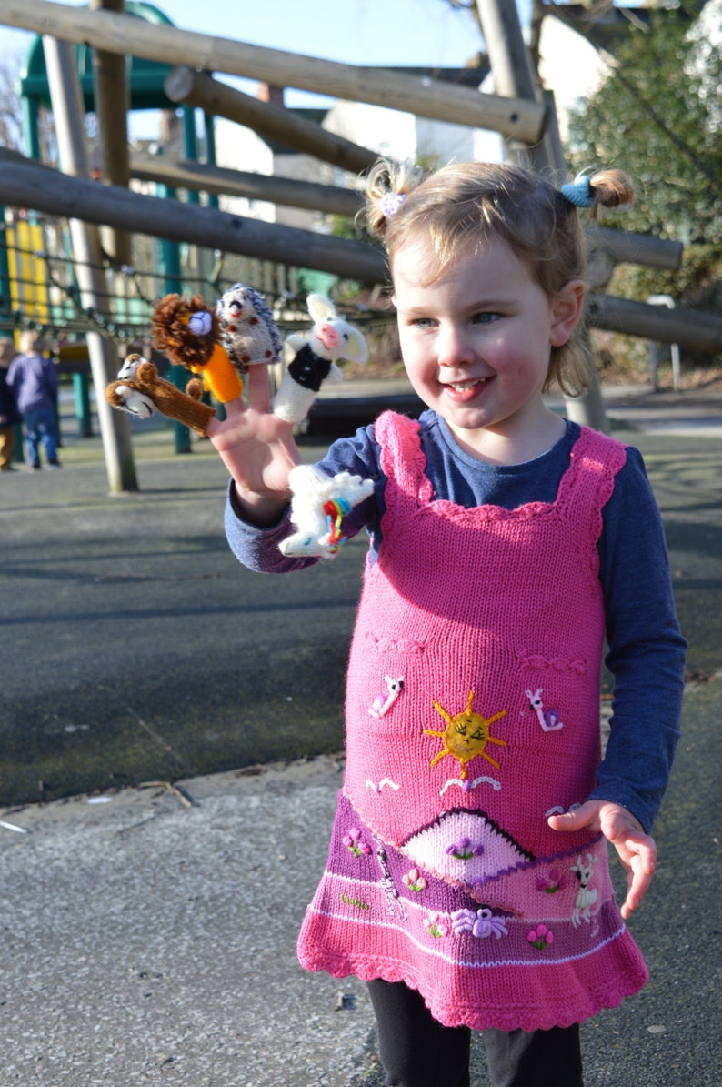 5 Hand Knitted Finger Puppets Puppets Stocking Fillers - Etsy
