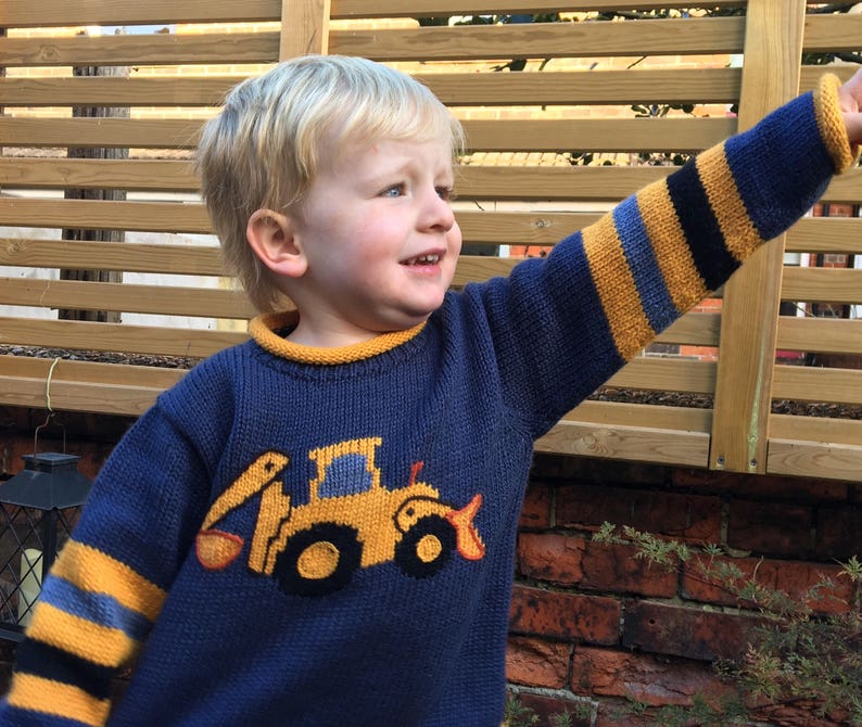 Alpaca Kids Sweaters Boy Digger Jumper Boy Alpaca Jumper | Etsy UK