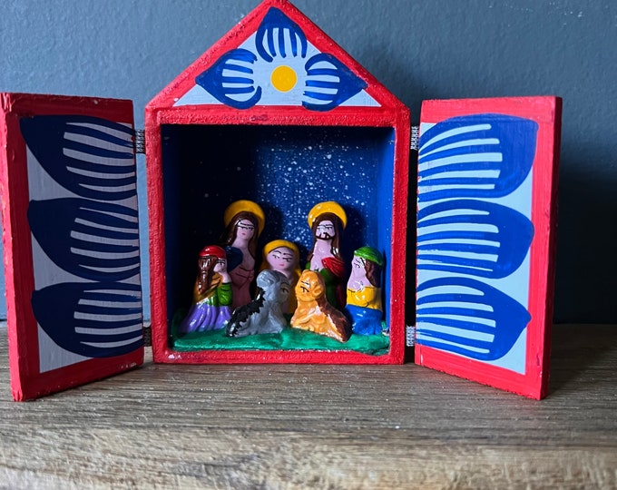 Miniature Nativity Scene, Nativity Set, Miniature Nativity , Retablos ...