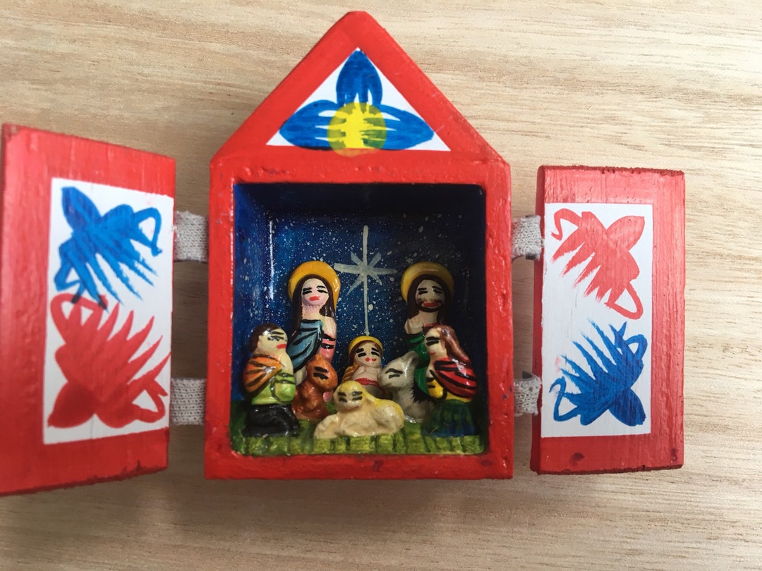 Miniature Nativity Scene, Nativity Set, Miniature Nativity , Retablos ...