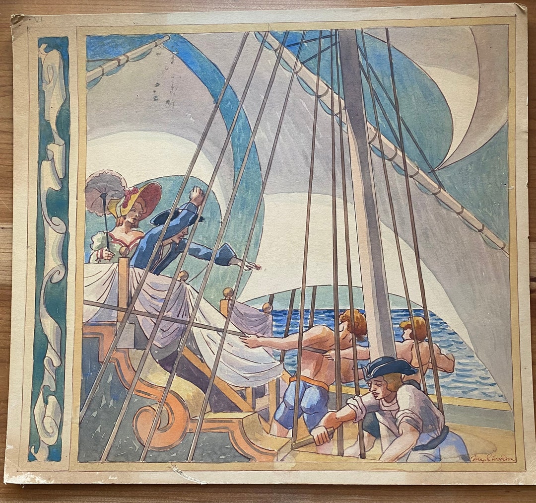 Max Russell Woodson 1895 1953, Watercolor on Board, Book Illustration - Etsy