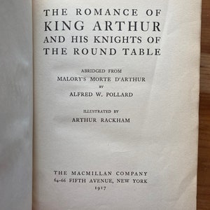 The Romance of King Arthur and His Knights of the Round Table - Etsy