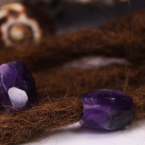 Loc Jewelry | 2 Amethyst Dreadbeads | Hippie Jewelry | Dreadlock Bead ...