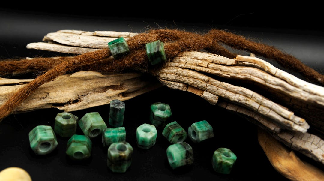 Emerald Dreadlock Beads – Handmade Natural Gemstone Hair Jewelry | Boho ...