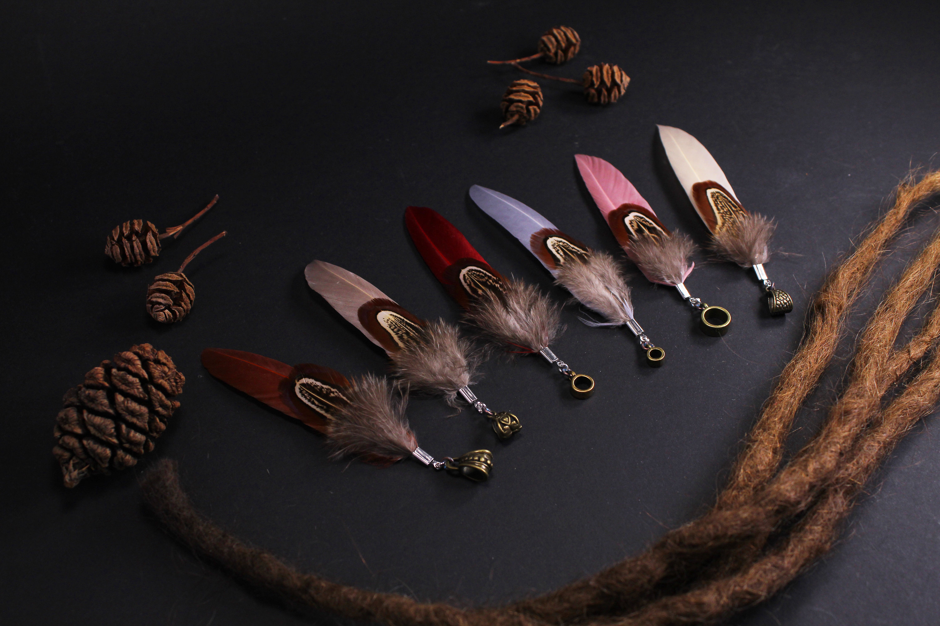 Dread Feather, Pendant With Feather, Natural Feather Jewelry - Etsy