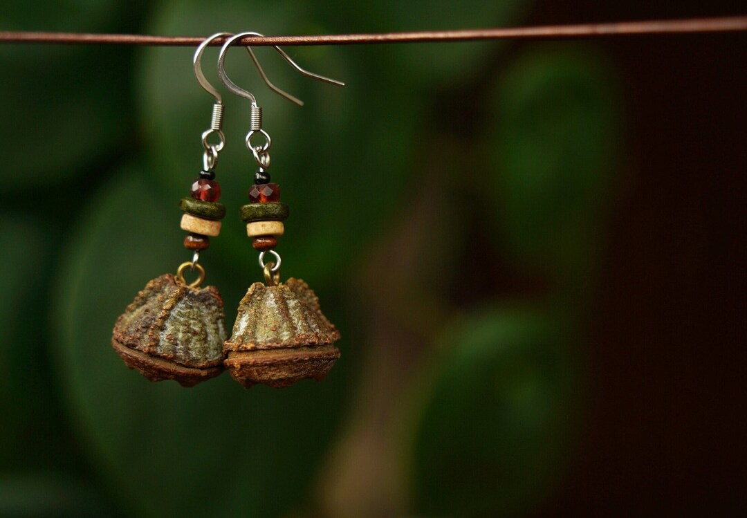 Eucalyptus Cone Earrings | Natural Jewelry | Cone Earrings | Wooden ...