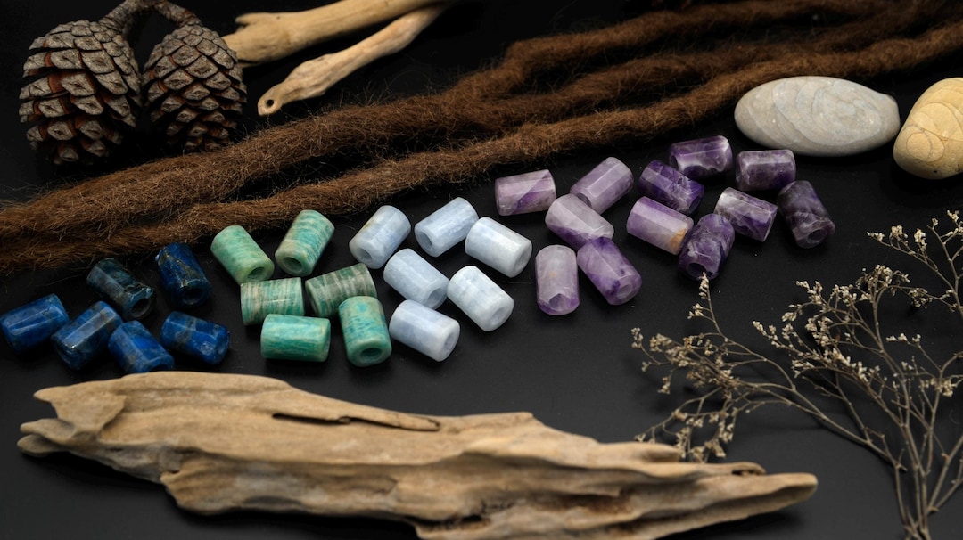 Handmade Gemstone Dreadlock Beads – Natural Jewelry for Dreads, Boho ...