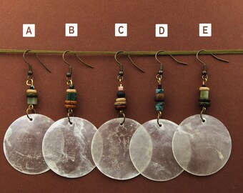 Shell Disc Earrings - Etsy