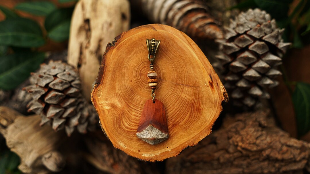 Dread Jewelry Made of Wood | Wooden Pendant for Dreadlocks With Pine ...