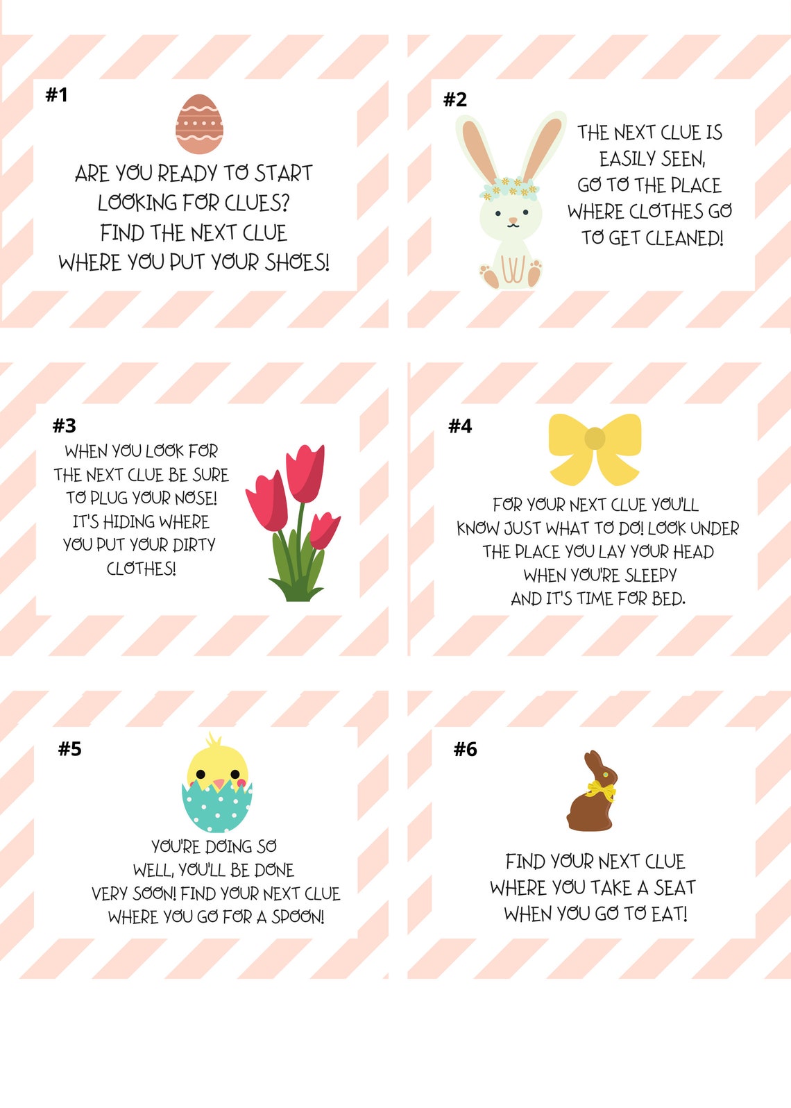 Easter Scavenger Hunt Spring Game Fun at Home Printable for | Etsy