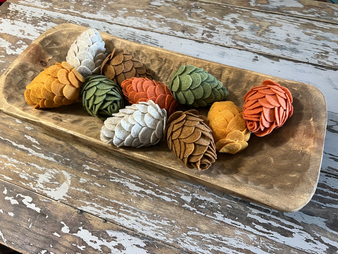 Handmade Felt Pinecones Autumn Tablescapes Fall Decor - Etsy