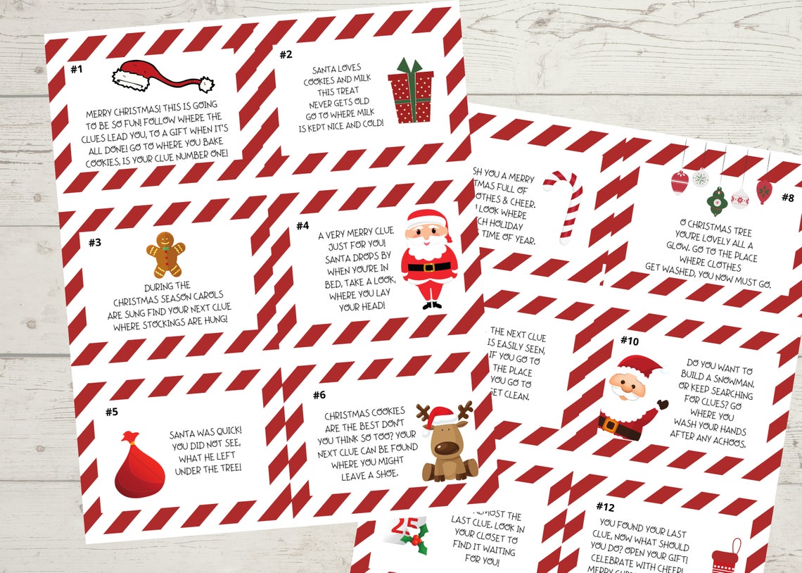 Santa Christmas Scavenger Hunt Christmas Game Fun at Home | Etsy
