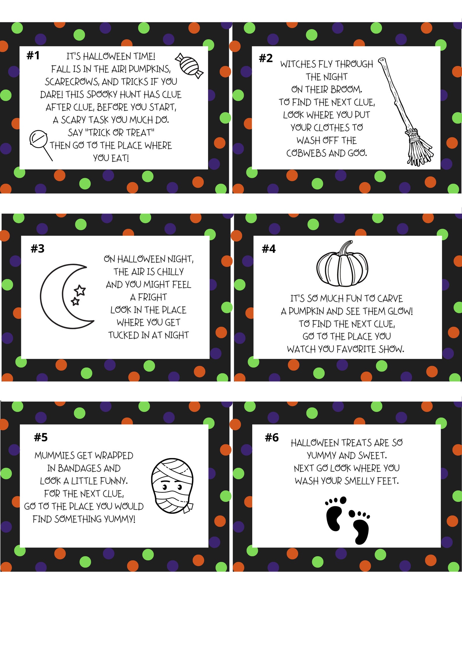 Kids Halloween Scavenger Hunt, Trick-or-treat, Halloween Game, Fun at ...