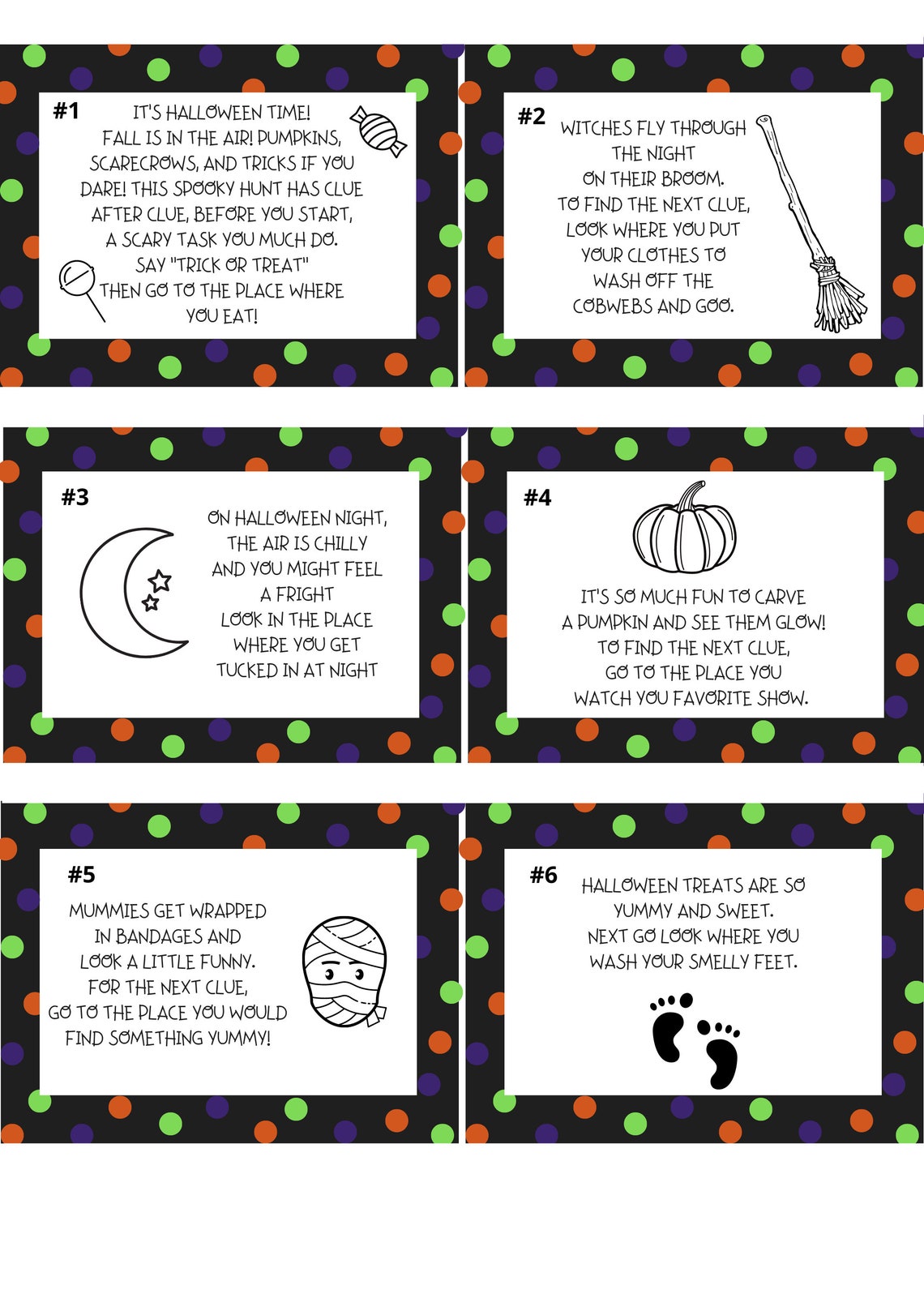 Kids Halloween Scavenger Hunt Trick-or-treat Halloween Game - Etsy