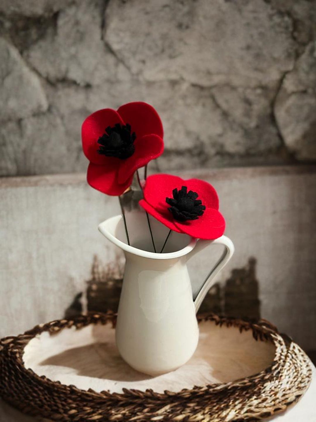 Red Poppy Stem Craft Kit, Veterans Day Spring Tablescapes, Felt Fun at ...