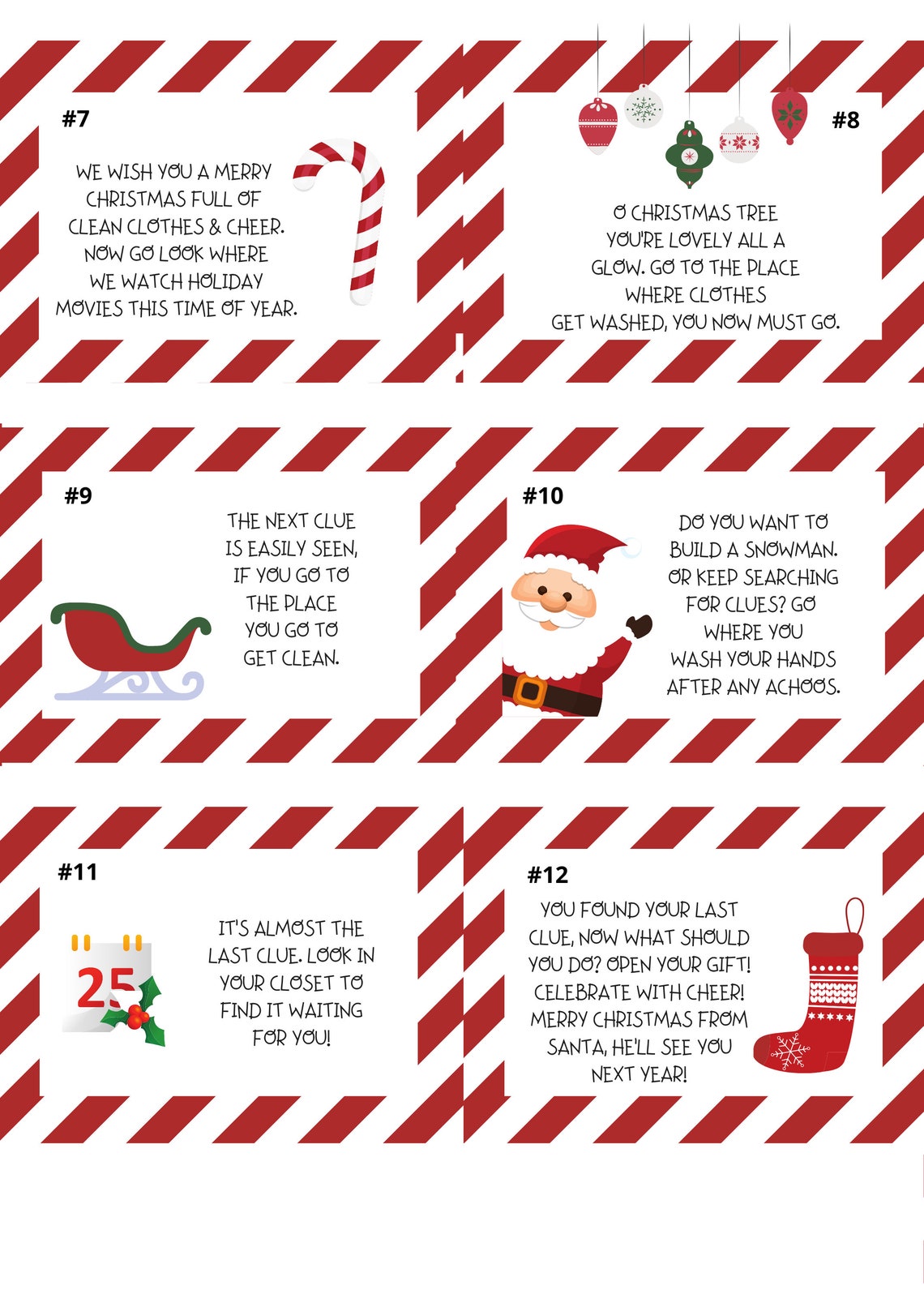 Santa Christmas Scavenger Hunt Christmas Game Fun at Home | Etsy