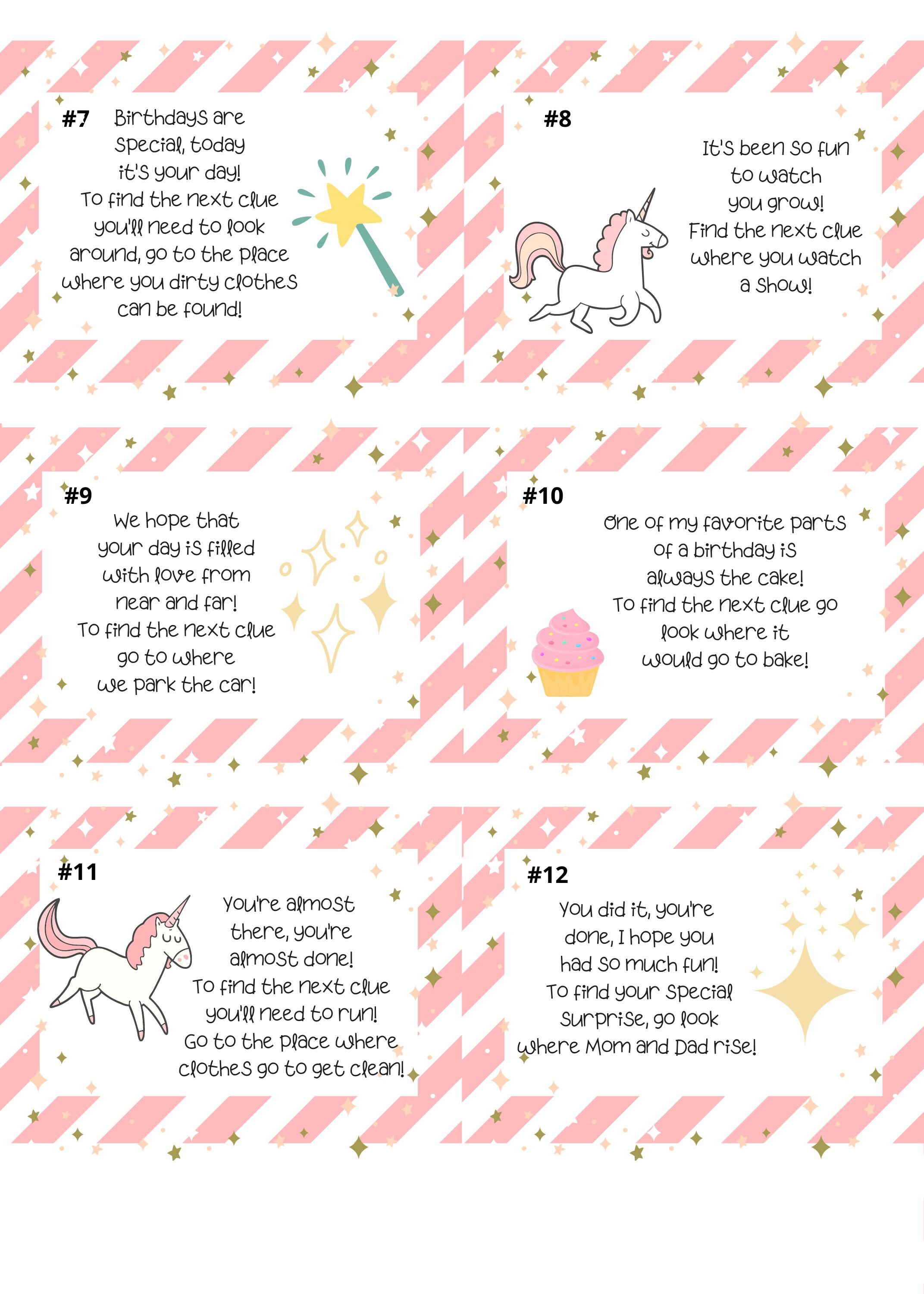Girls Birthday Scavenger Hunt Unicorn Birthday Party Game - Etsy